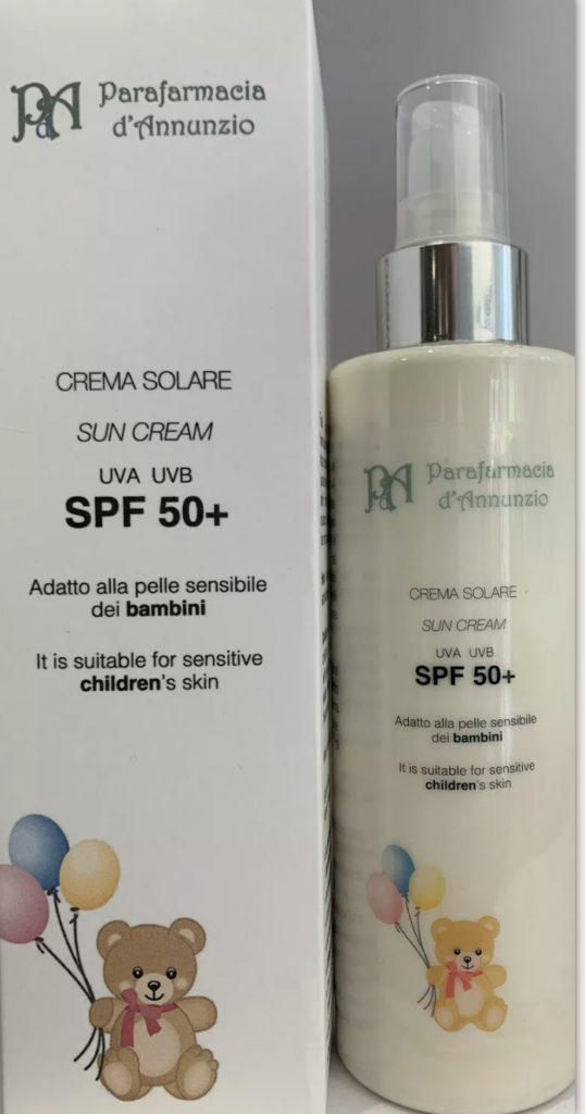 Protezione solare Bambini 50+ SPF UVA UVB PARAFARMACIA D’ANNUNZIO ...